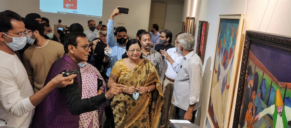 Artist Shah Abul Faiz from Jamia Millia Islamia displays his New Series ...